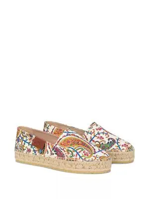 Etro Printed Cotton Espadrilles - White