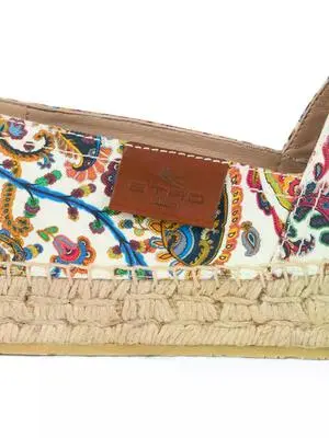 Etro Printed Cotton Espadrilles - White