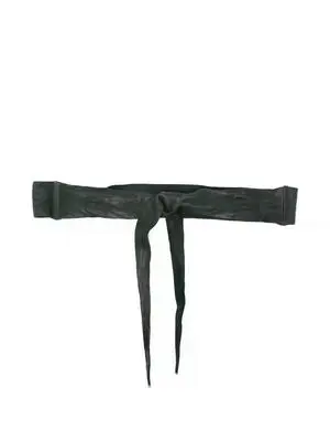 SOMMET Leather Tie Belt - Green