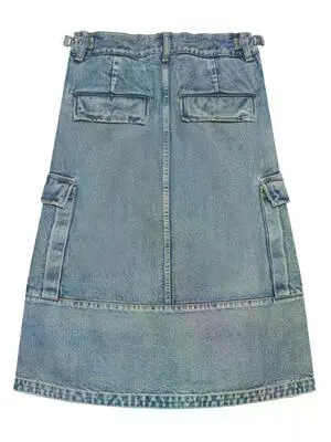 Balenciaga Cargo Denim Midi Skirt