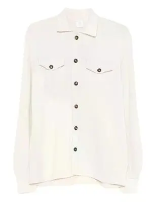 Eleventy Button-down Cashmere Overshirt - Neutrals