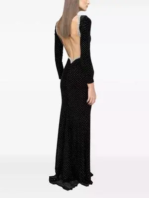 NISSA Backless Textured Maxi Dress