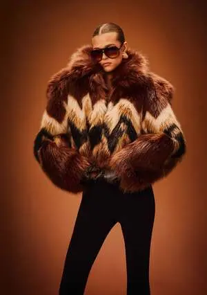 Retrofete Ismay Faux Fur Bomber