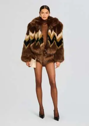 Retrofete Ismay Faux Fur Bomber