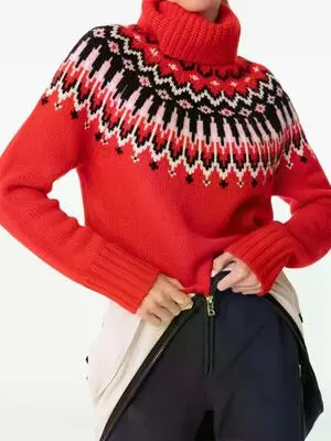 Bogner Fair Isle Intarsia Knit Ingrid Sweater - Red