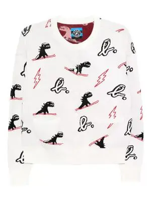 SPORT B. BY AGNÈS B. Dino Christmas Sweater Cardigan - White