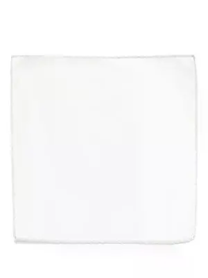 Eleventy Contrasting-trim Pocket Square - White