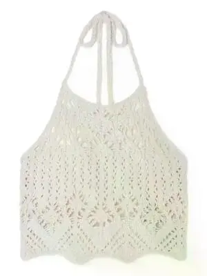 Alanui Lagoon Romance Crochet Top - White