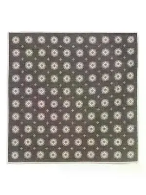 Eleventy Floral-print Pocket Square - Black