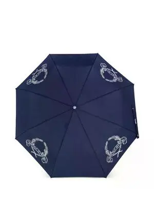 Moschino Logo-detail Graphic-print Umbrella - Blue