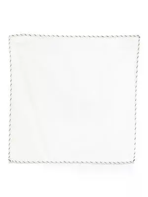 Eleventy Contrasting-trim Pocket Square - White