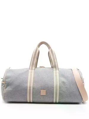 Eleventy Striped-panel Duffle Bag - Grey