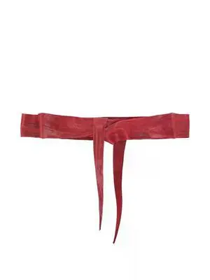 SOMMET Tie Leather Belt - Red