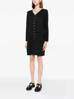 AGNES B. V-neck Cotton Cardigan Dress