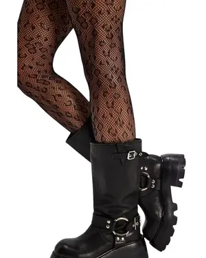 HIGH HEEL JUNGLE Leopard Print Fishnet Tights