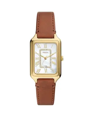 Fossil Raquel Three-hand Date Watch - White/brown