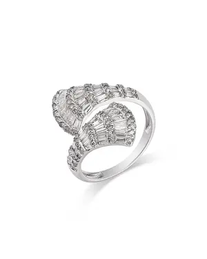 Bloomingdale'S 14k Diamond Crossover Ring - White Gold