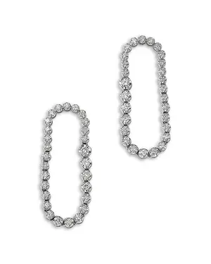 Bloomingdale'S Diamond Open Circle Drop Earrings 1.0 Tcw In 14k - White Gold