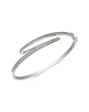 Bloomingdale'S Diamond And 14k Gold Bangle Bracelet - White Gold