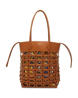 FERRAGAMO Gancini Leather Basket Tote Bag
