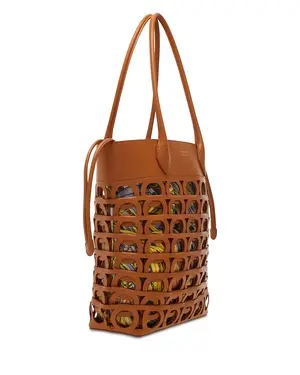 FERRAGAMO Gancini Leather Basket Tote Bag