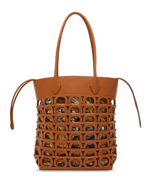 FERRAGAMO Gancini Leather Basket Tote Bag