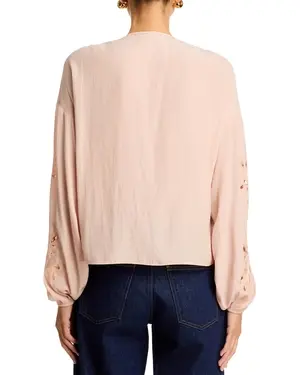 Ramy Brook Eyelet Sleeve Top