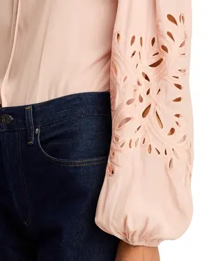 Ramy Brook Eyelet Sleeve Top