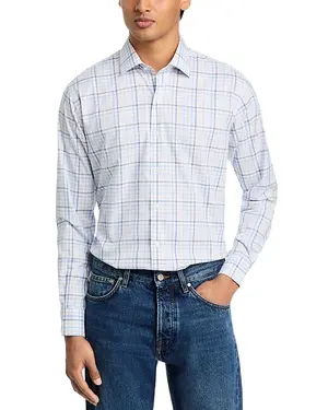 Peter Millar Warren Crown Long Sleeve Button Front Shirt - Navy