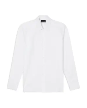 Emporio Armani New York Regular Fit Micro Jacquard Cotton Dress Shirt - Multi