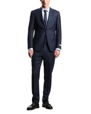 Emporio Armani Regular Fit Checkered Suit - Bluette