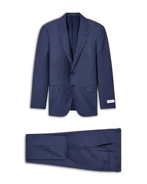 Emporio Armani Regular Fit Checkered Suit - Bluette