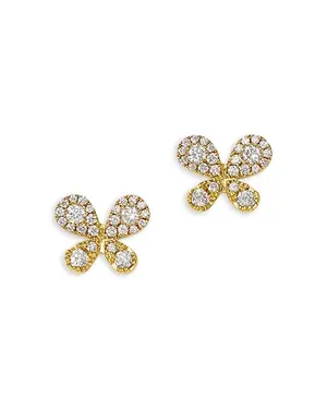 Bloomingdale'S Diamond Butterfly Stud Earrings - Gold