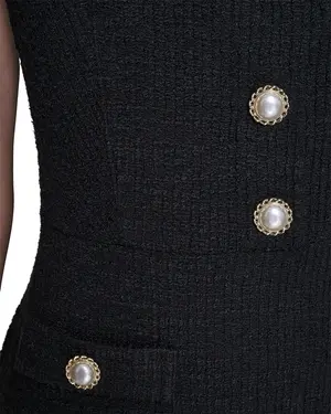Karl Lagerfeld Paris Tweed Sheath Dress - Black
