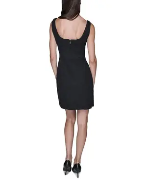 Karl Lagerfeld Paris Tweed Sheath Dress - Black