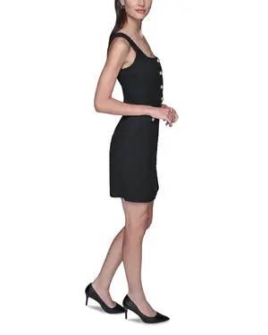 Karl Lagerfeld Paris Tweed Sheath Dress - Black