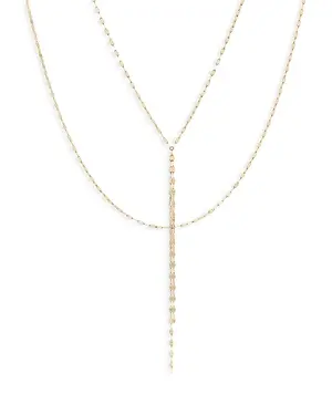 Lana Jewelry 14k Gold Double Strand Blake Lariat Necklace - Yellow Gold