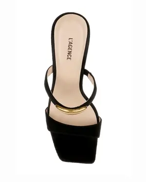 L'Agence Catriona Sandals - Black Suede