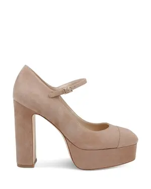 L'Agence Lilles Platform Pumps - Cappucino Suede