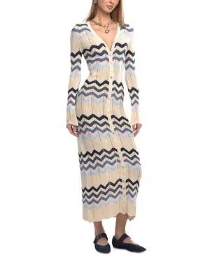 CAPITTANA Gretta Zigzag Dress - Blue