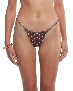 CAPITTANA Eve Polka Dot Bikini Bottom - Brown