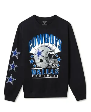 Junk Food Clothing Nfl Dallas Cowboys Glitter Helmet Fleece Sweatshirt - Black