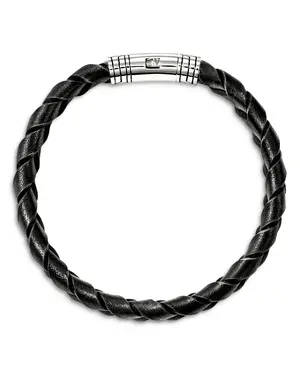 John Hardy Sterling Silver And Braided Leather Bracelet - Black