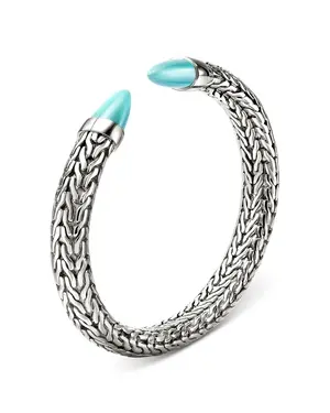 John Hardy Sterling And Turquoise Spear Cuff - Silver