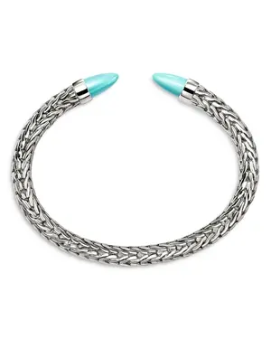 John Hardy Sterling And Turquoise Spear Cuff - Silver