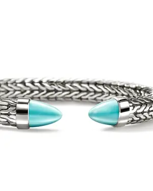 John Hardy Sterling And Turquoise Spear Cuff - Silver