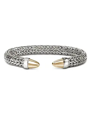 John Hardy Sterling And 14k Yellow Gold Spear Flex Cuff - Silver