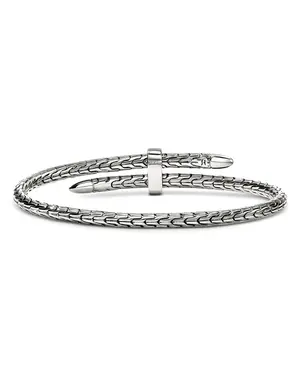 John Hardy Sterling Spear Blue Sapphire Coil Cuff Bracelet - Silver