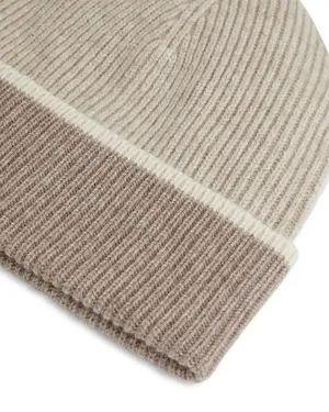 REISS Filipa Knitted Beanie - Taupe