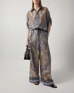Zimmermann Wanderlust Relaxed Pant - Blue